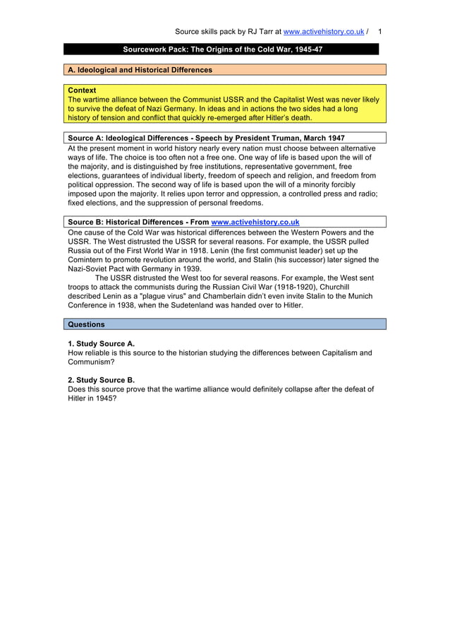 Source pack origins cold war | PDF