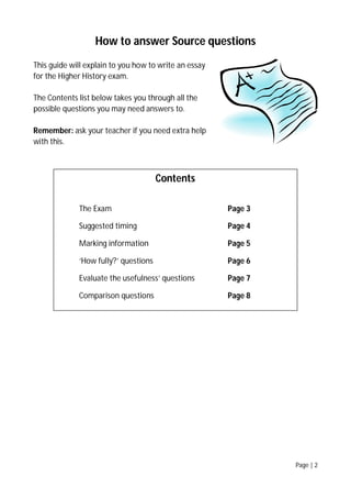 Source questions instructions booklet | PDF