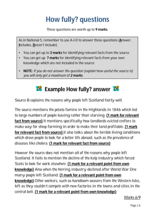 Source questions instructions booklet | PDF