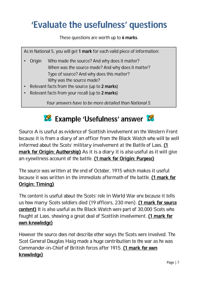 Source questions instructions booklet | PDF