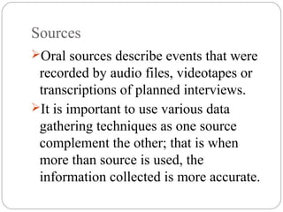 Sources | PPT | Secondary Education | Education