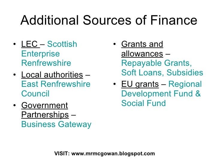 Sources Of Finance