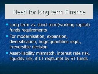 Sources Of Long Term Finance | PPT