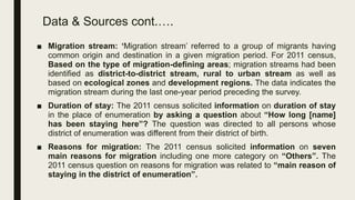 Sources of-migration-data-with reference to census 2011 | PPT