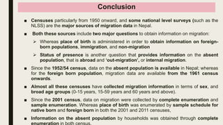 Sources of-migration-data-with reference to census 2011 | PPTX