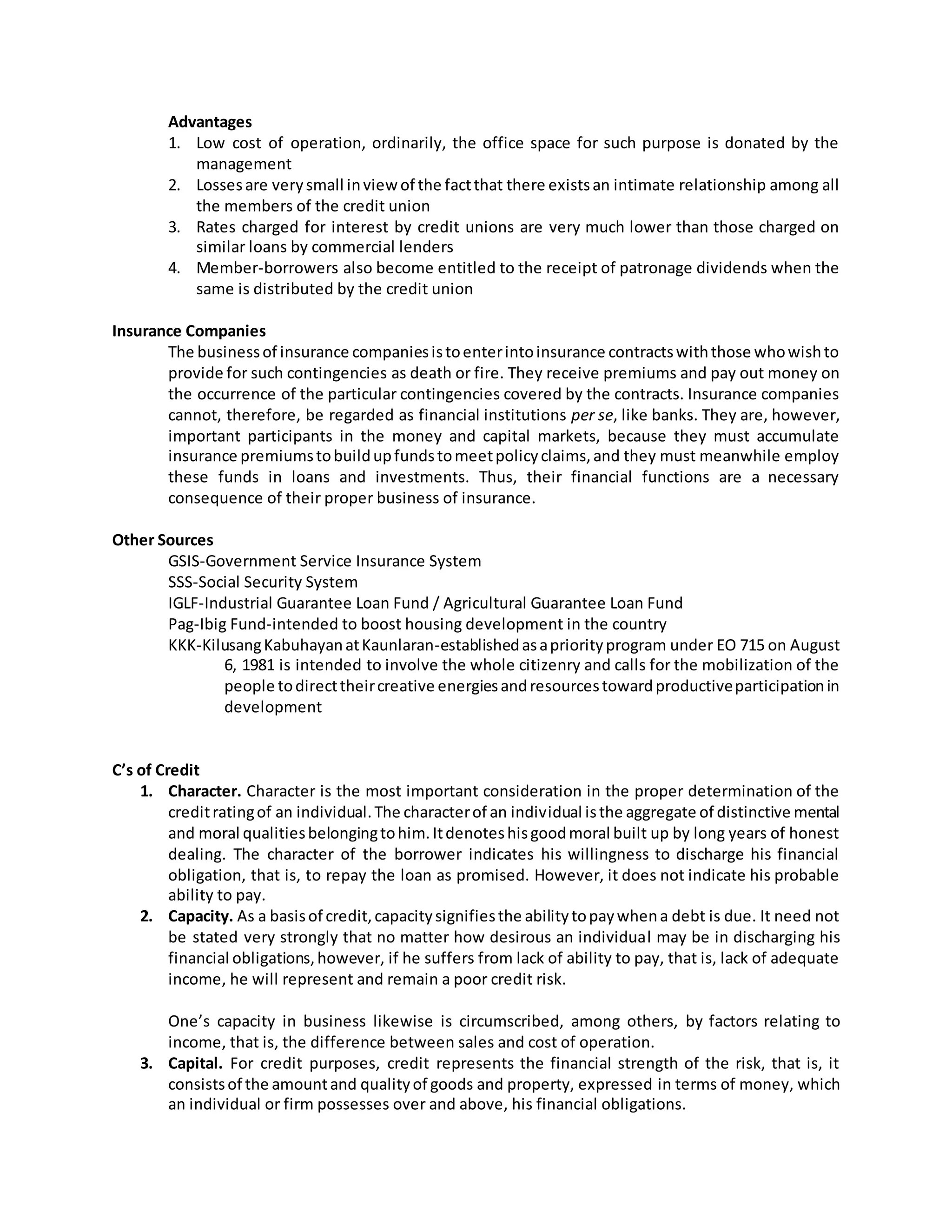 Sources and bases of credit by miranda | DOCX
