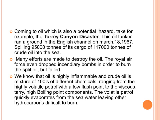 Sources and effects of oil pollution in marine environment | PPTX