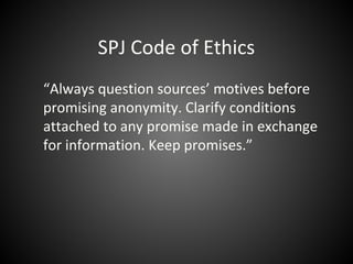 Anonymous sources and privacy | PPT