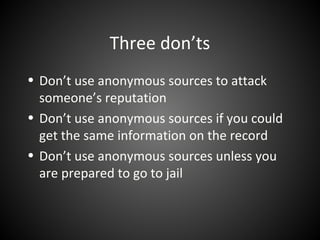 Anonymous Sources and Privacy | PPT