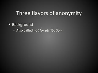 Anonymous Sources and Privacy | PPT