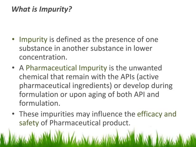 Sources and types of impurities | PPTX
