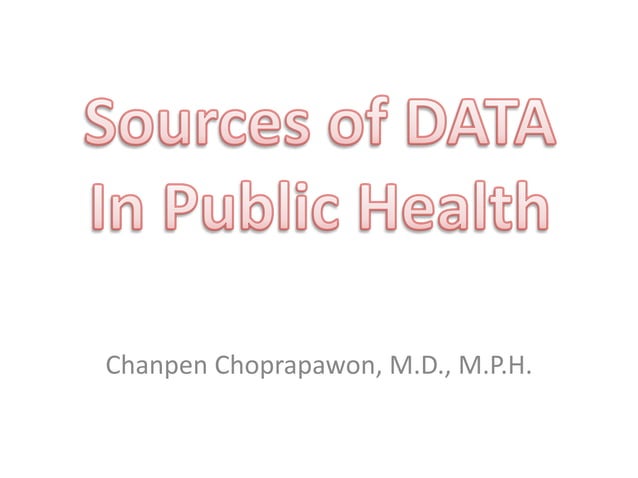 Sources of Data in Public Health | PPTX