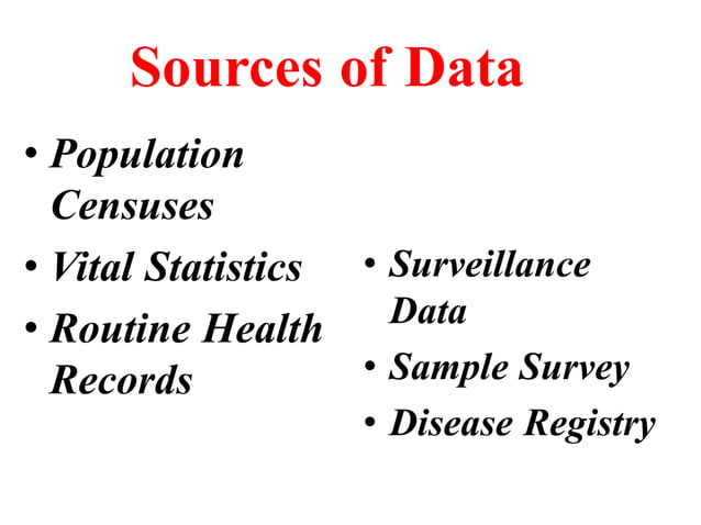 Sources of Data in Public Health | PPTX