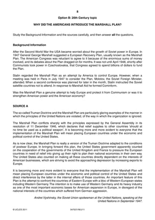 Sources Marshall Plan | PDF