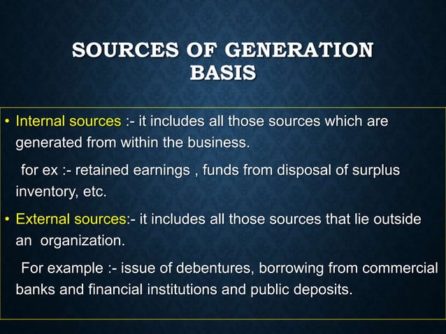 Sources of business finance | PPTX | Stocks and Bonds | Personal Investing