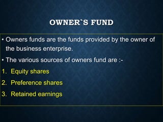 Sources of business finance | PPTX