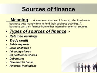 sources of business finance.ppt