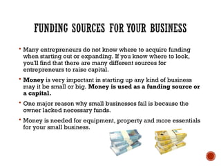 Sources of Capital considered in starting business | PPT