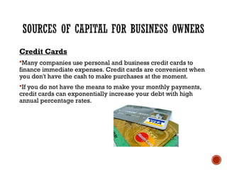 Sources of Capital considered in starting business | PPT