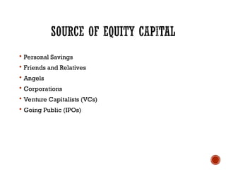 Sources of Capital considered in starting business | PPT