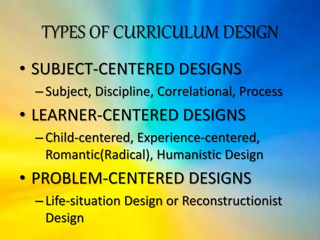 Sources of Curriculum Design | PPTX