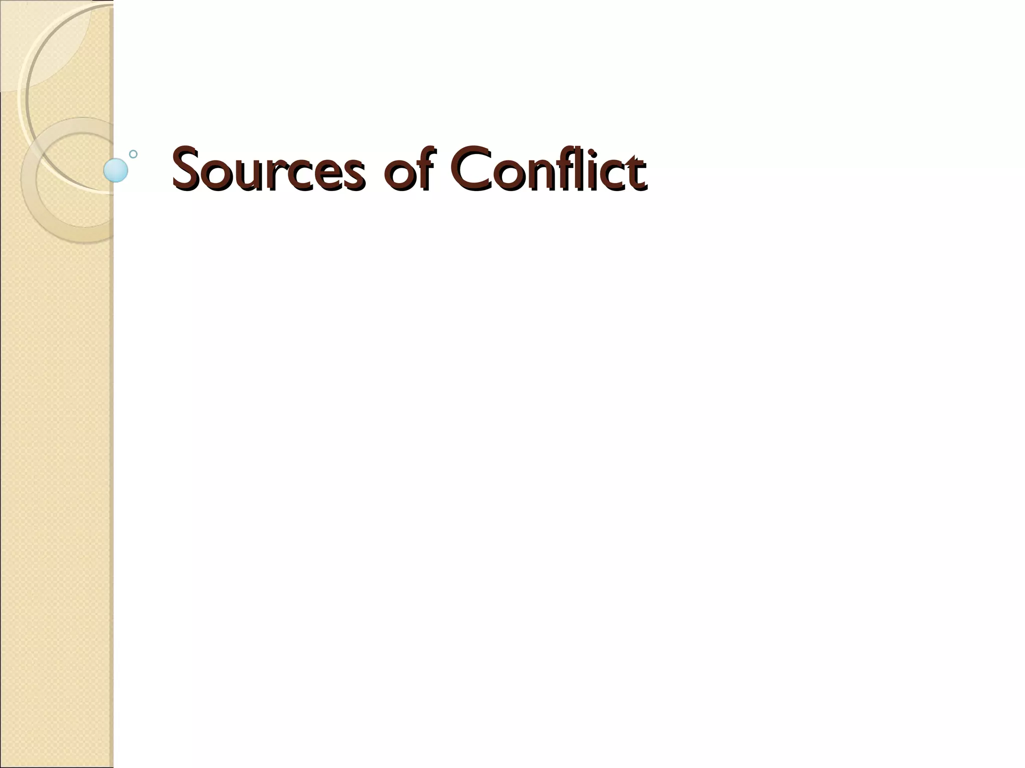 Sources of conflict | PPT