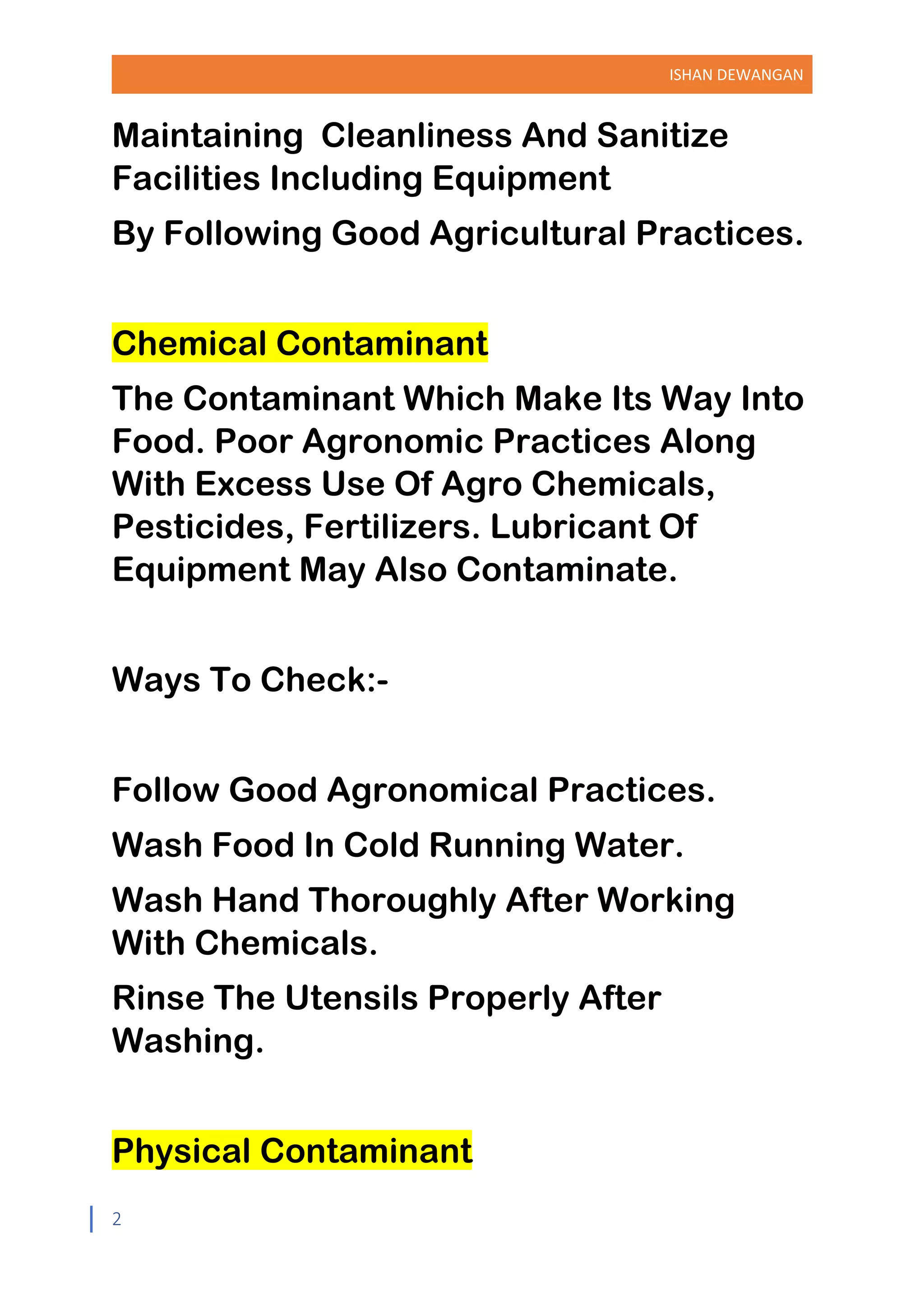 Sources Of Contamination And Their Control | PDF