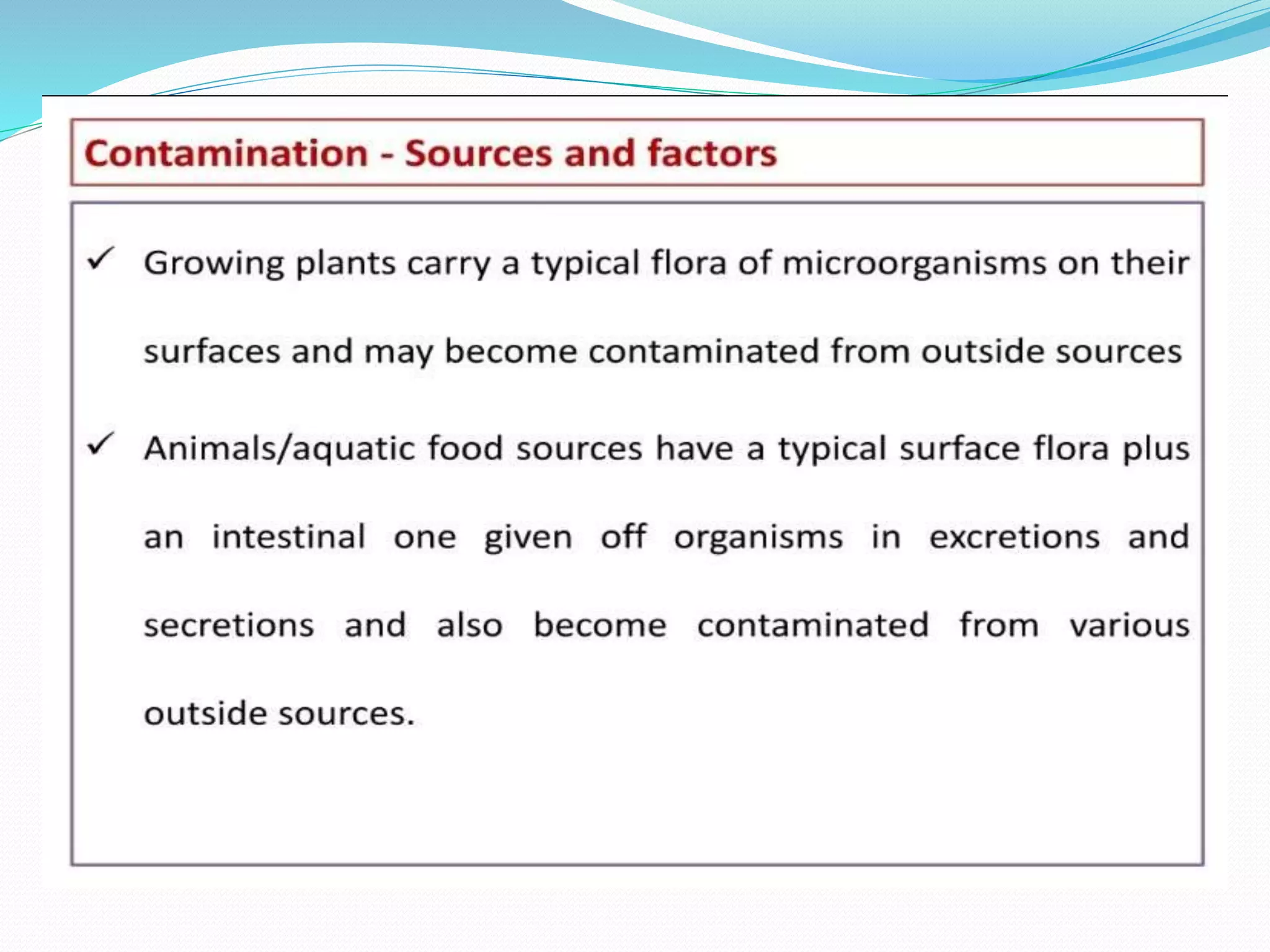 Sources of Contamination of Food PPT | PPTX