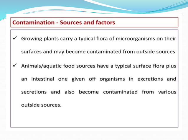 Sources of Contamination of Food PPT | PPTX