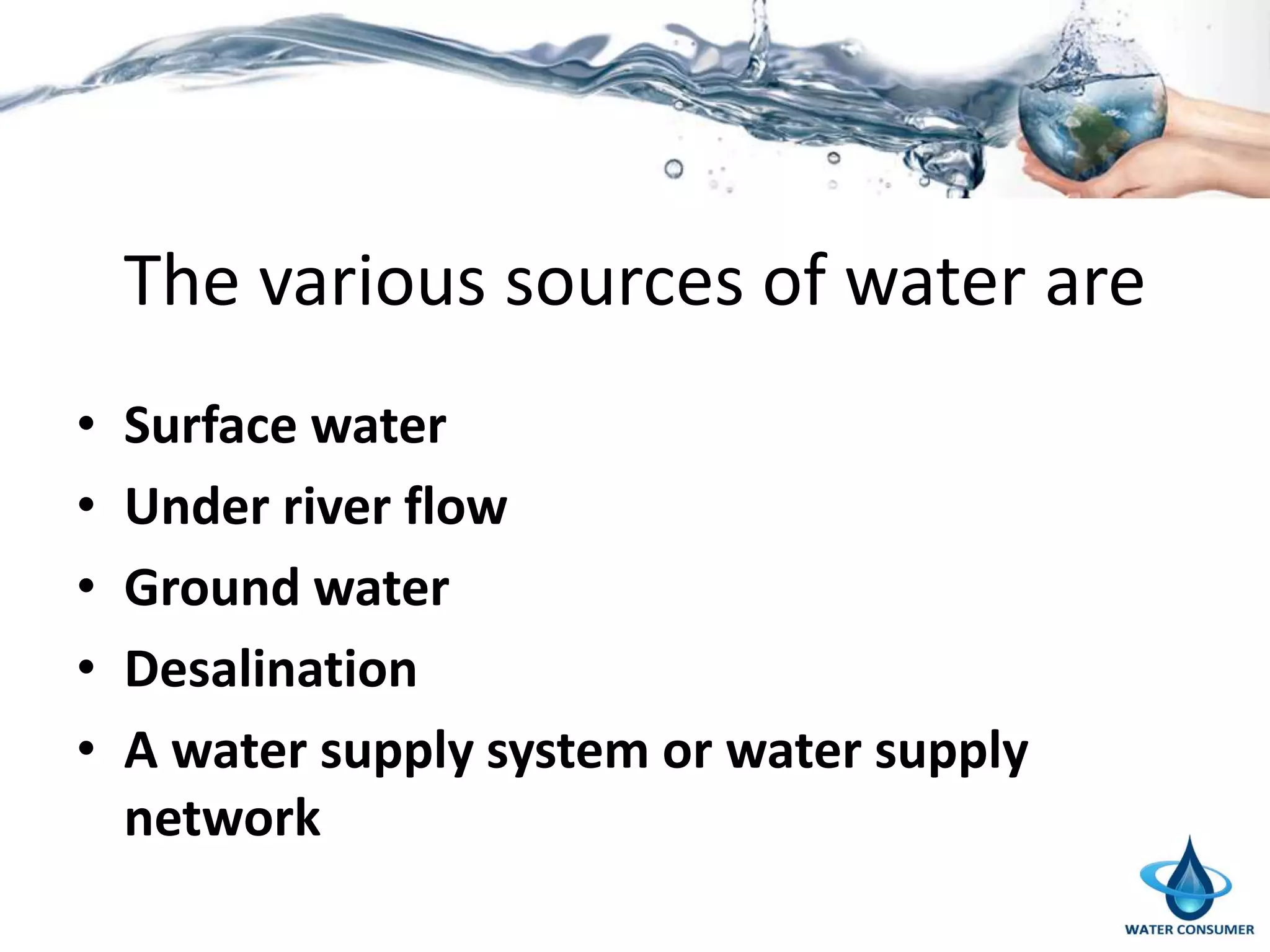 Sources of Water in India | PPTX