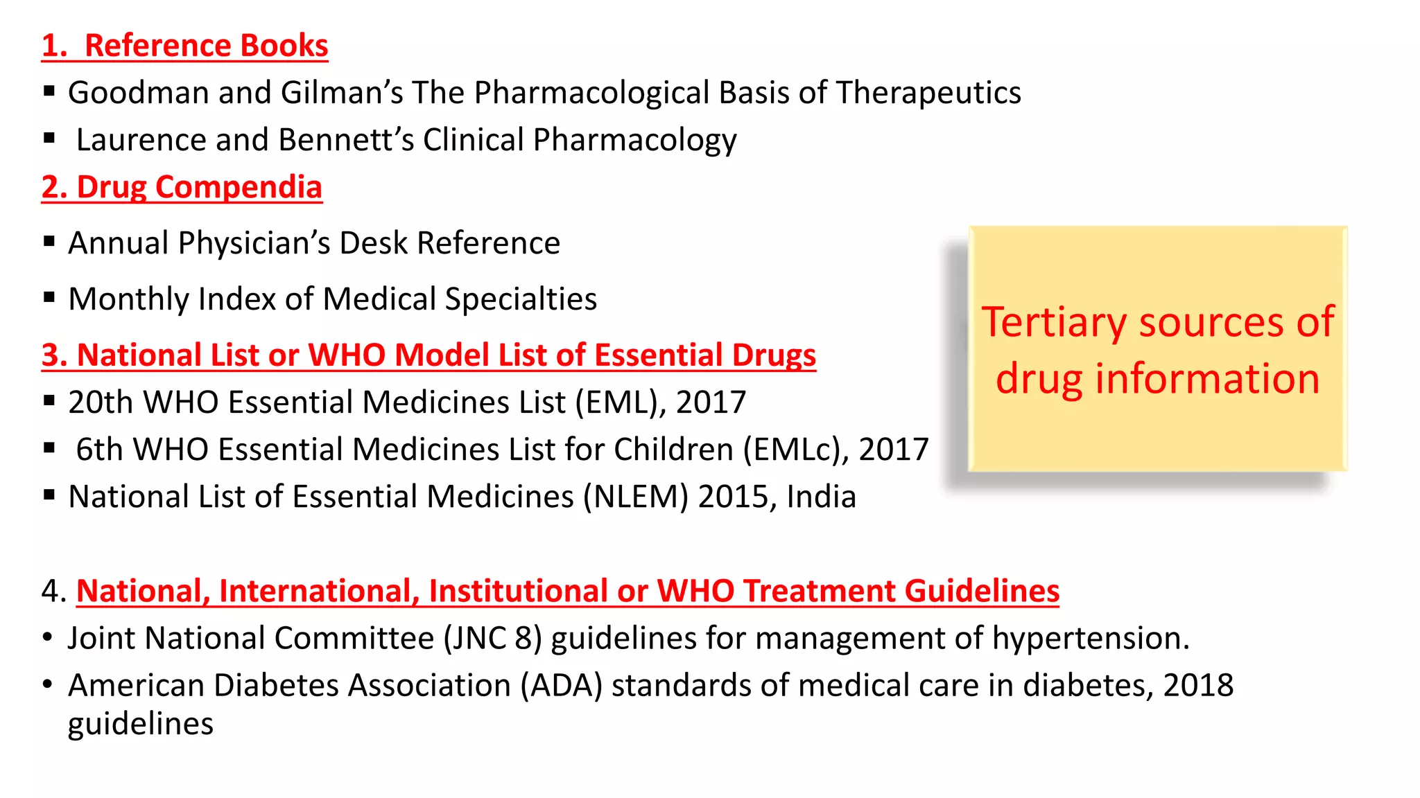 Sources of drug information | PPTX