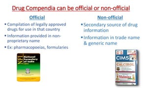 Sources of drug information | PPTX