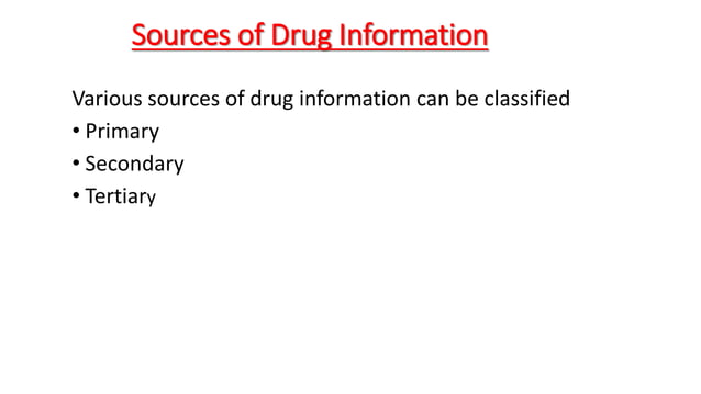 Sources of drug information | PPTX