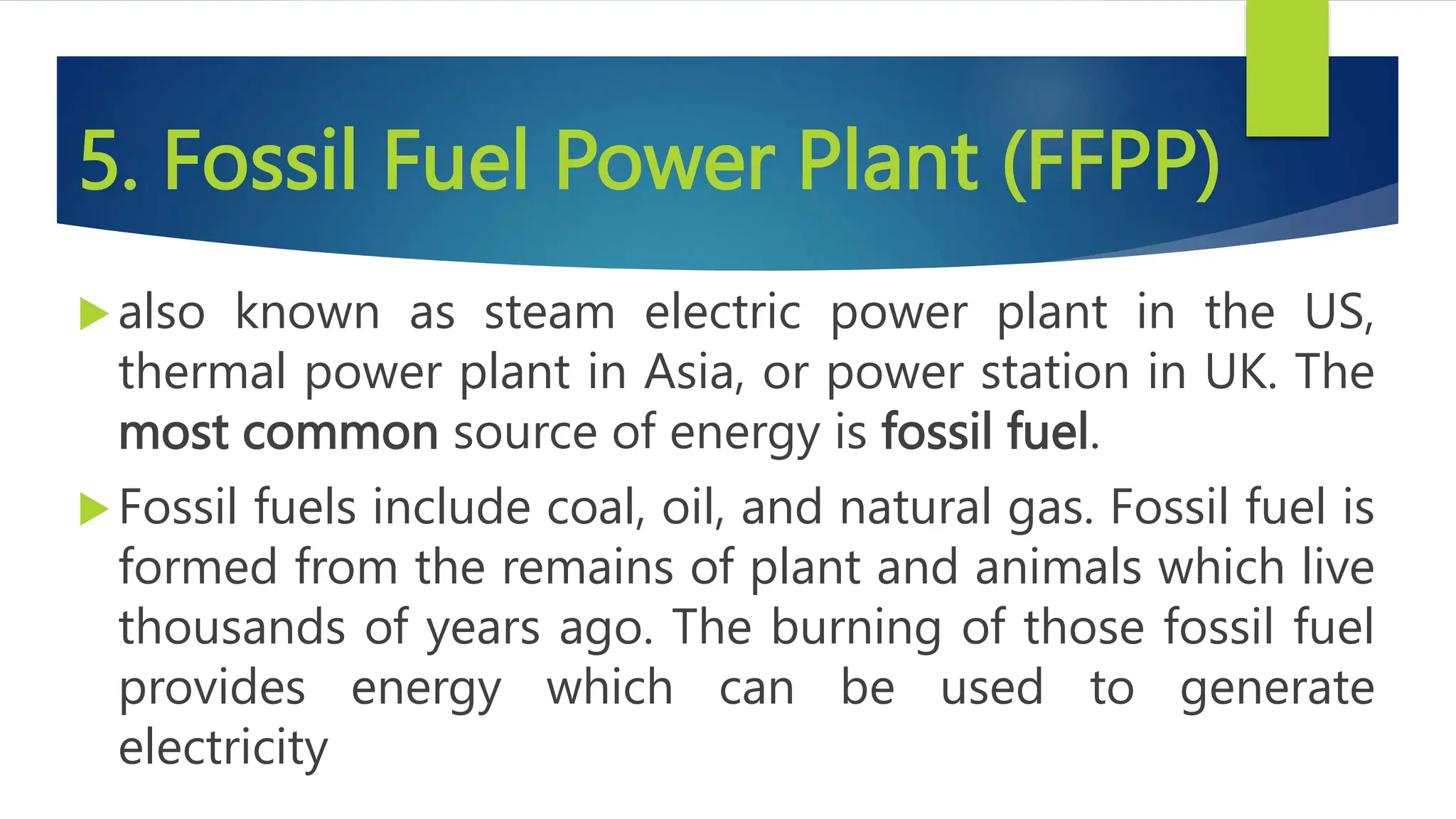 sources of electricity: hydro power, solar power etc. | PPTX