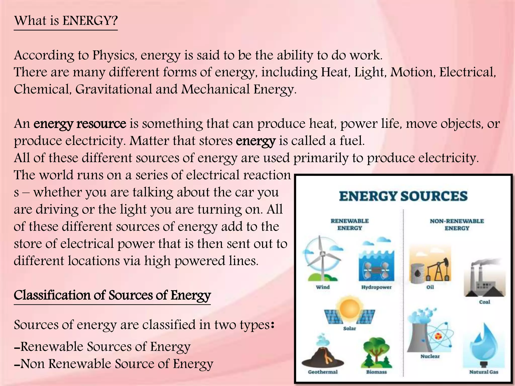 Sources of energy | PPTX | Geology | Science