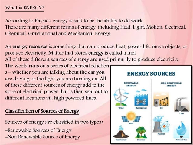 Sources of energy | PPTX | Geology | Science
