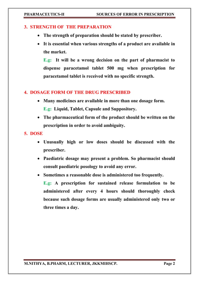 SOURCES OF ERROR IN PRESCRIPTION | PDF | Pharmaceutical Drugs | Medical ...