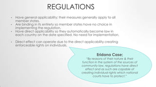 Sources of EU law; revision notes | PPTX