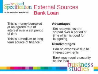 Sources of finanace | PPT