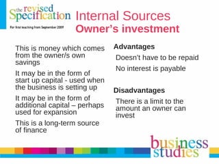 Sources of finanace | PPT