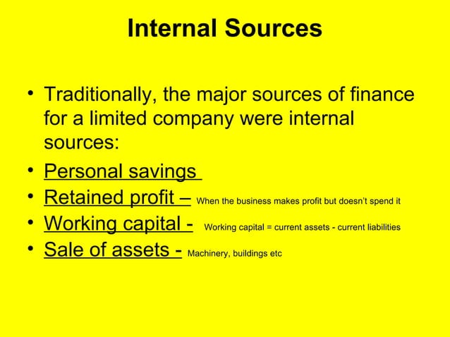 Sources Of Finance | PPT