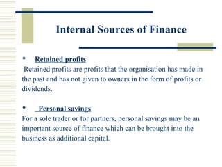Sources of finance | PPT