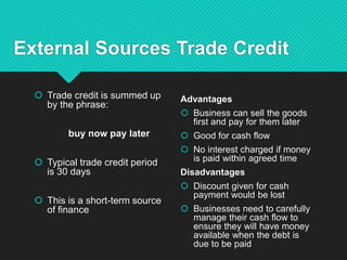 FINANCIAL MANAGEMENT- Sources of finance | PPTX