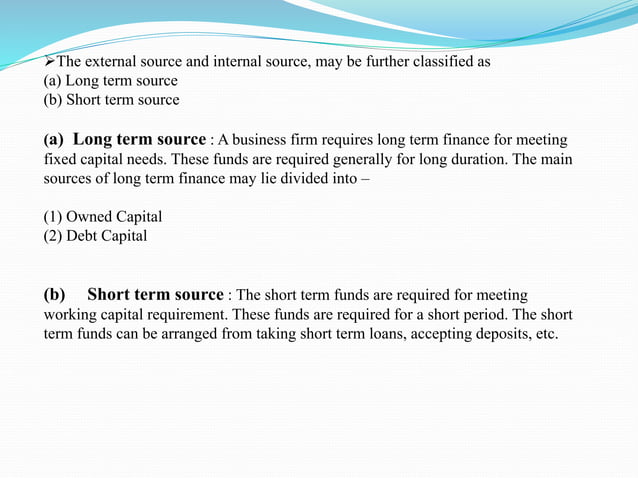 Sources of finance | PPTX