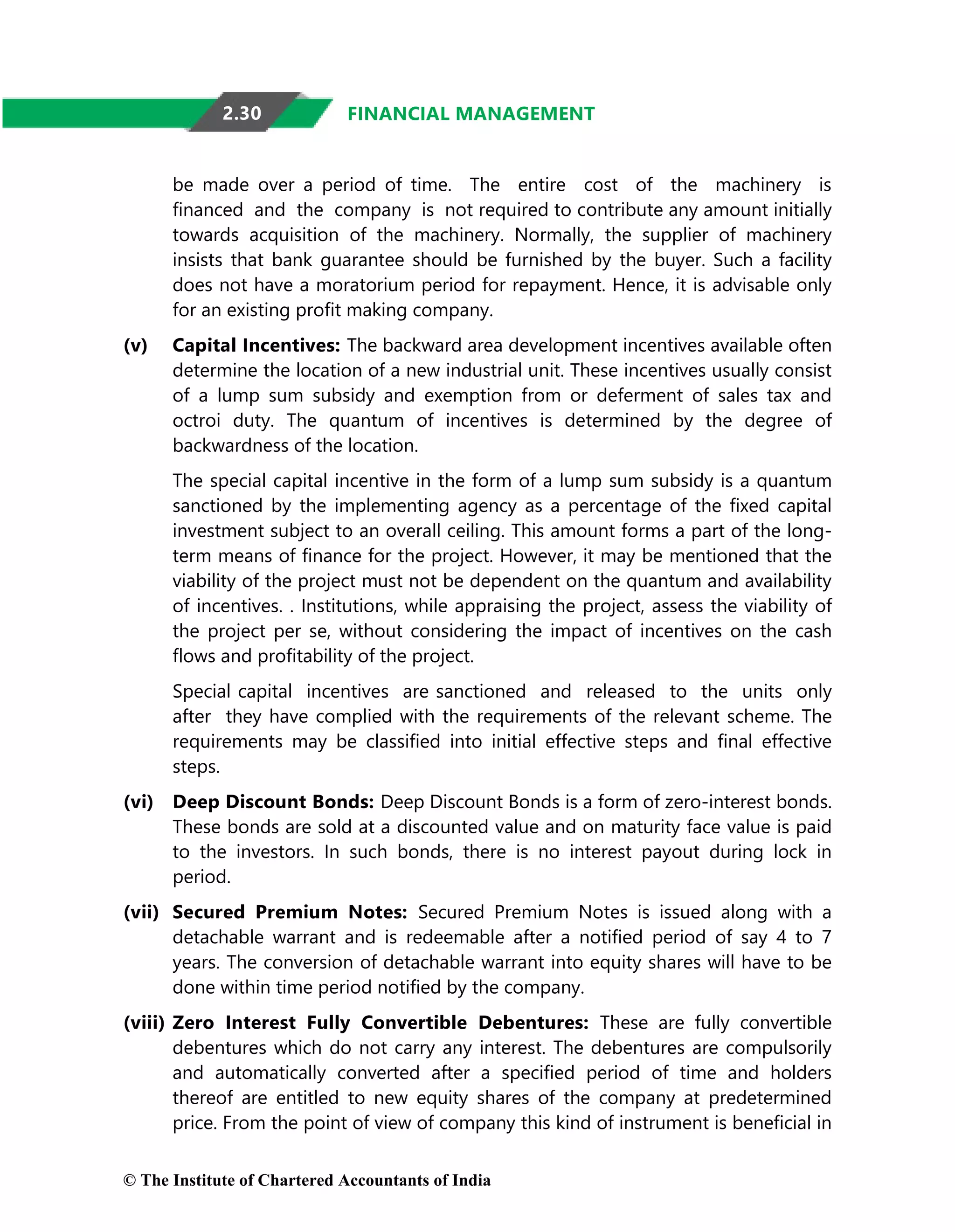 Sources of finance (Institute of chartered accountancy of India notes ...