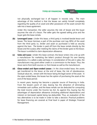 Sources of finance (Institute of chartered accountancy of India notes ...