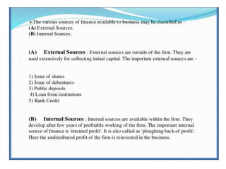 Sources of finance | PPT