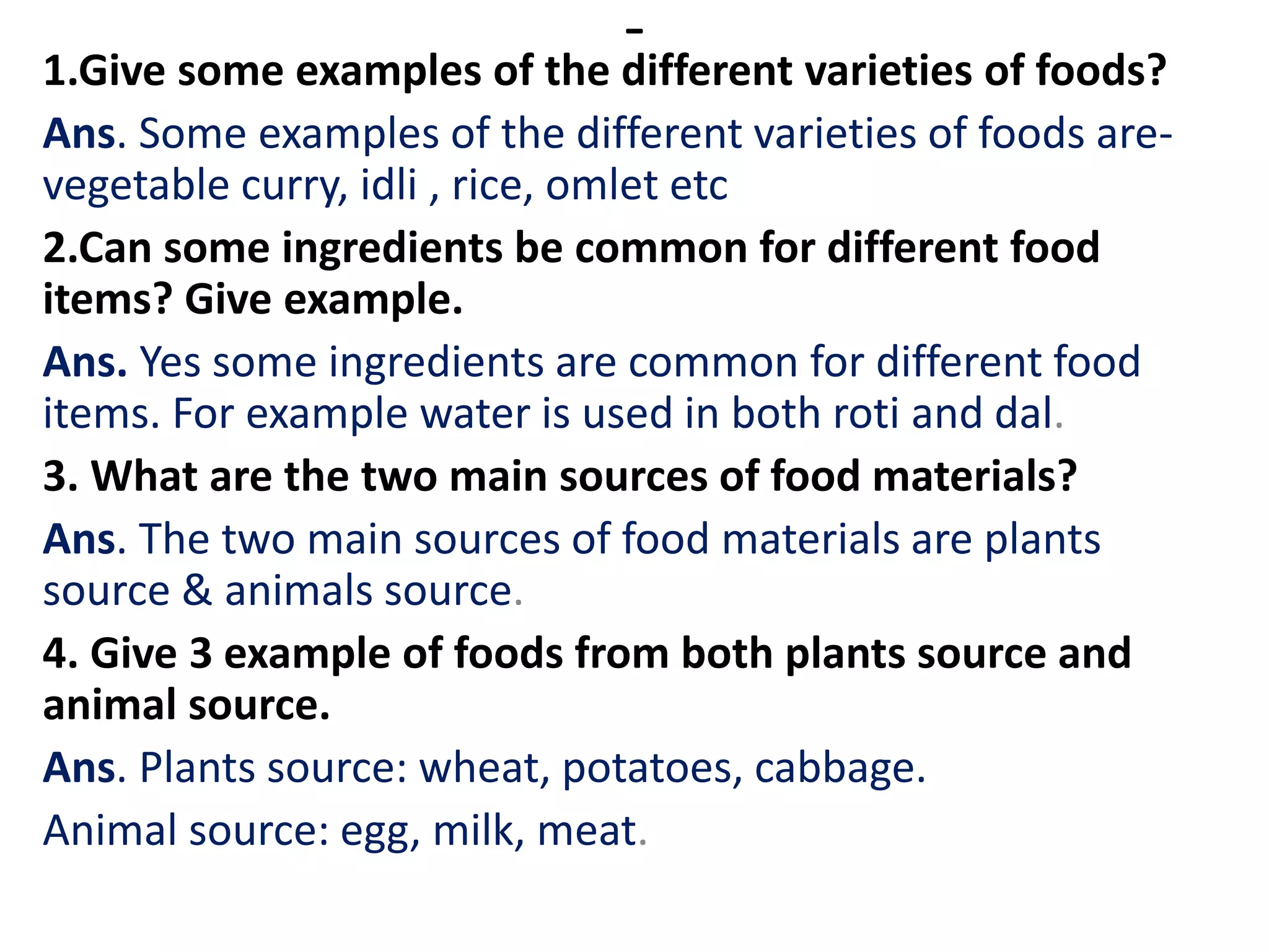 Sources of food | PPTX