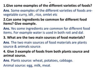 Sources of food | PPTX
