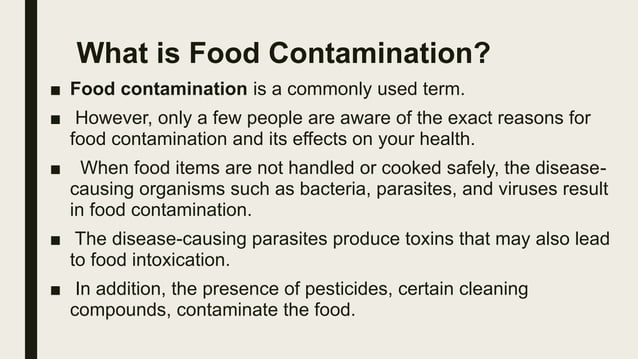 Sources of food contamination | PPTX